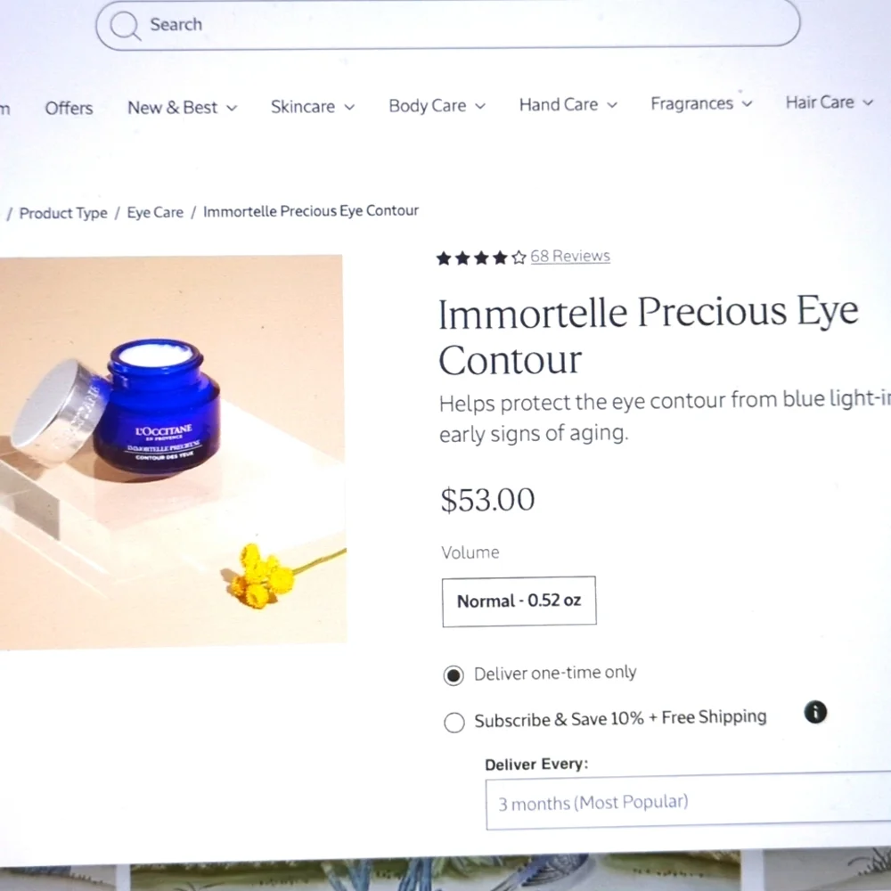 L'OCCITANE | Skincare | Immortelle Precious Eye Contour Without Gift ...